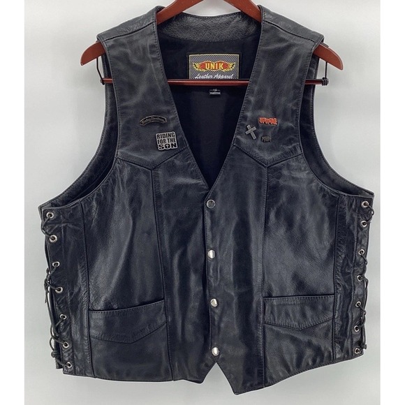 Unik | Suits & Blazers | Unik Leather Apparel Motorcycle Vest Mens ...